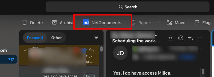 How to Save an Email to NetDocuments from Outlook on a Mac | Optiable